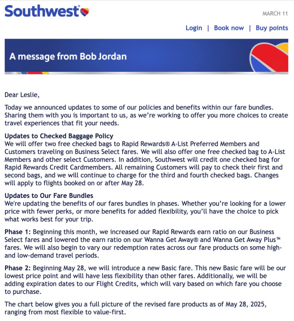 Bags No Longer Fly Free: All the (Ugly) Southwest Changes Coming in ...